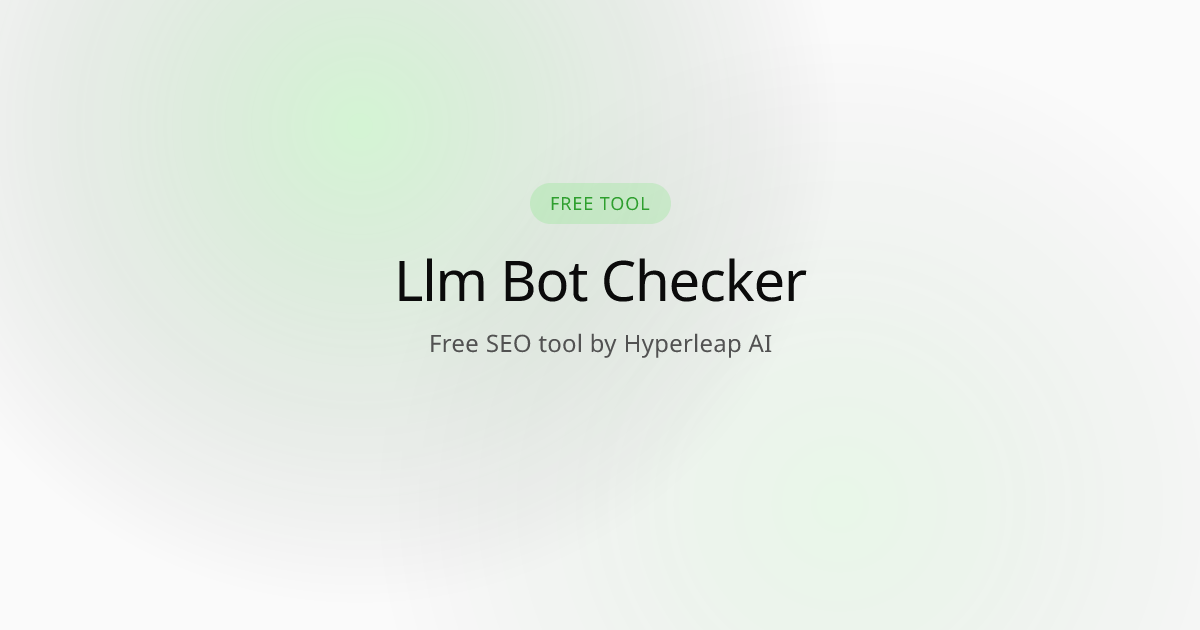 LLM Bot Checker — Is ChatGPT/Claude/Perplexity Crawling You?