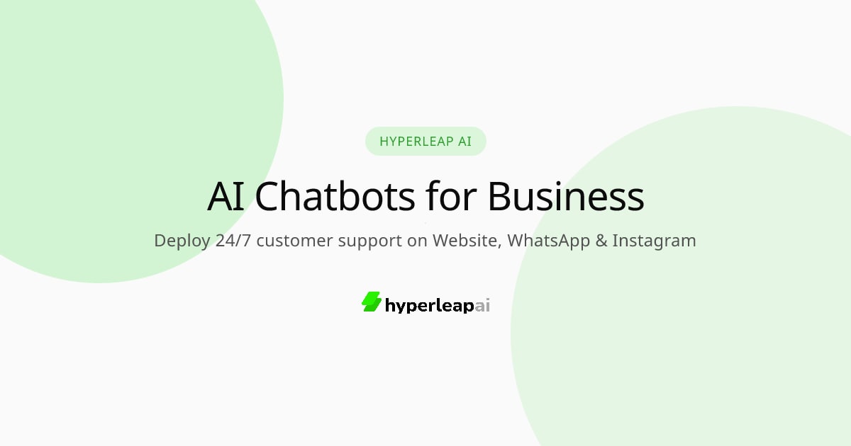 Hyperleap AI | AI Chatbots for Website, WhatsApp, Instagram & Facebook